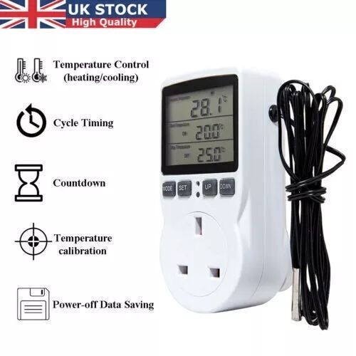 Socket Timer Thermostat Electric Plug In Digital Temperature Controller ...