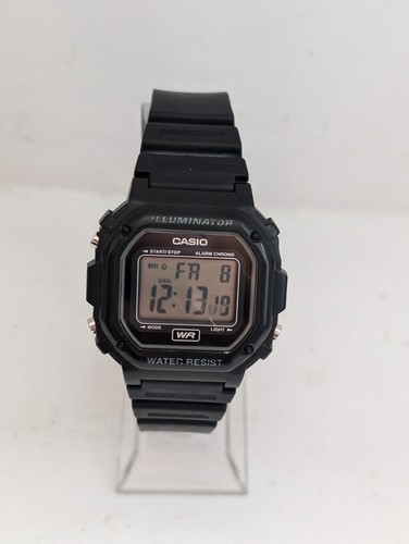 CASIO Unisex Glossy Black Illuminator Digital Chronograph Watch F108WH ...