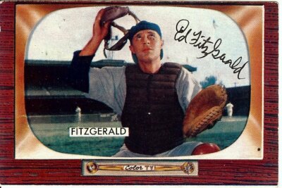 Ed Fitzgerald Signed Autographed Baseball Card 1955 Bowman Senators ...