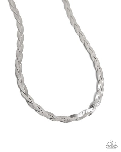 Paparazzi Bewildering Braid - Silver - Snake Chains - Necklace ...