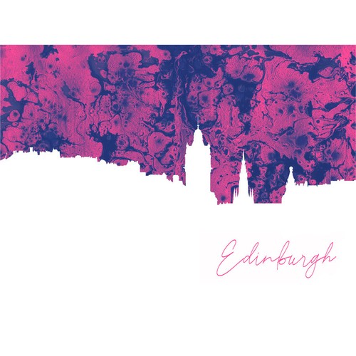 Scotland Edinburgh Cityscape Marble Pink Wall Art Print | eBay Australia