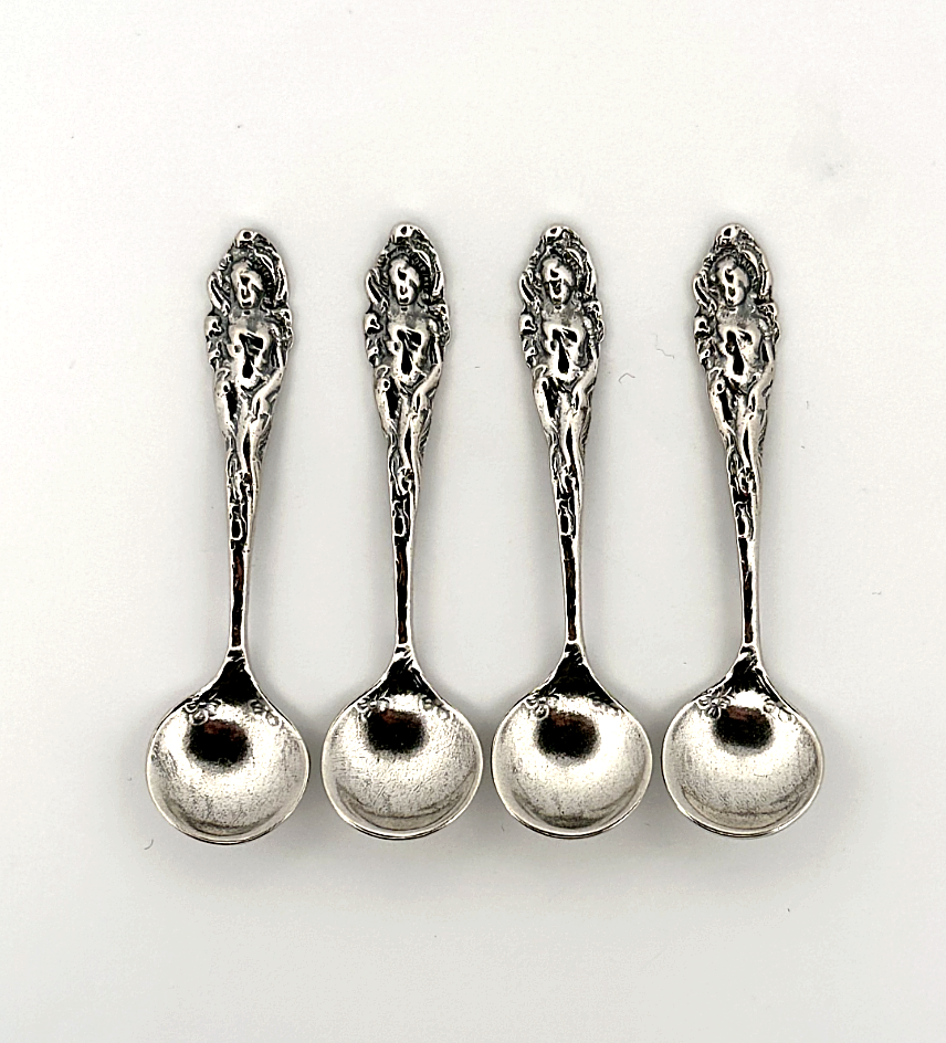 Set of 4 Solid silver Mini Spoon- Love Disarmed spoon for baby/Sugar ...