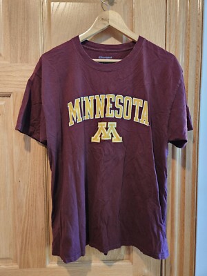 Minnesota Gophers Mens Shirt Large Champion Maroon Gold NCAA Football T ...
