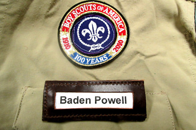 Girl Boy Scout Uniform Shirt Leather ID Name Badge Leader Yth Insert ...