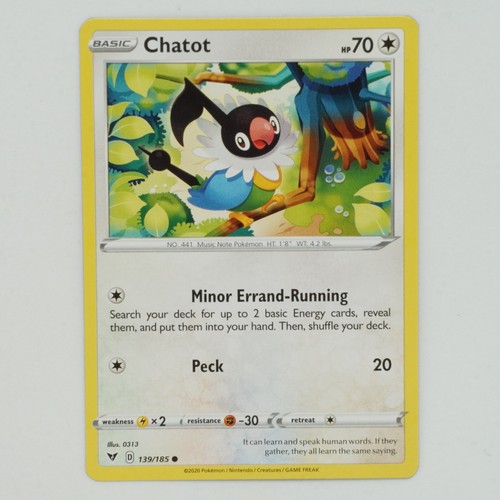 Chatot 139/185 Common SWSH Vivid Voltage Pokemon Card | eBay
