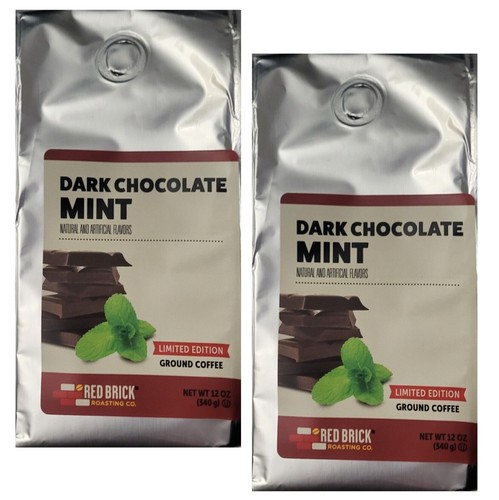 Red Brick Roasting Coffee DARK CHOCOLATE MINT Ground 12Oz Limited 2Bags ...