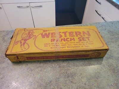 RARE Vintage 1950s MARX USA Toy Western Ranch Set Original BOX ONLY | eBay