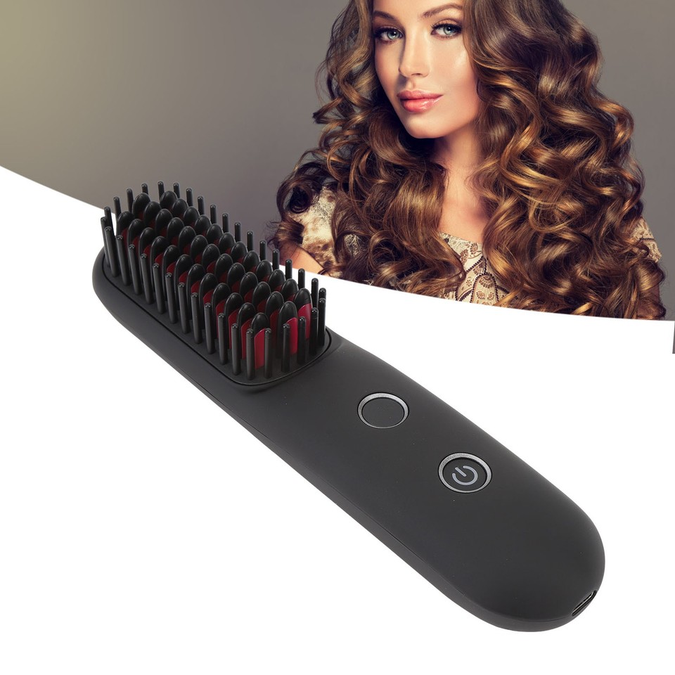 Cordless Hair Straightening Brush 3 Temperature Settings 20s Fast ...