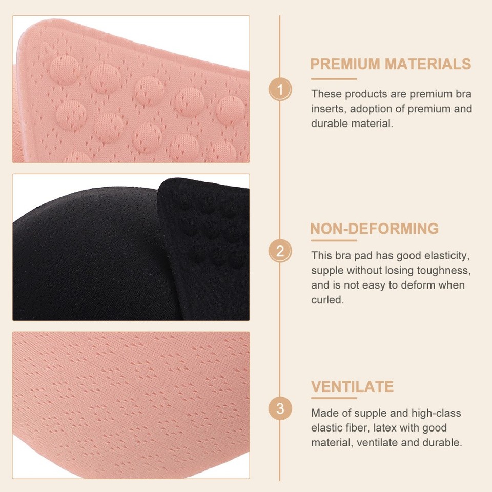 2 Pairs Sports Cup Bra Inserts Removable Bra Pads Water-drop Shaped Bra ...