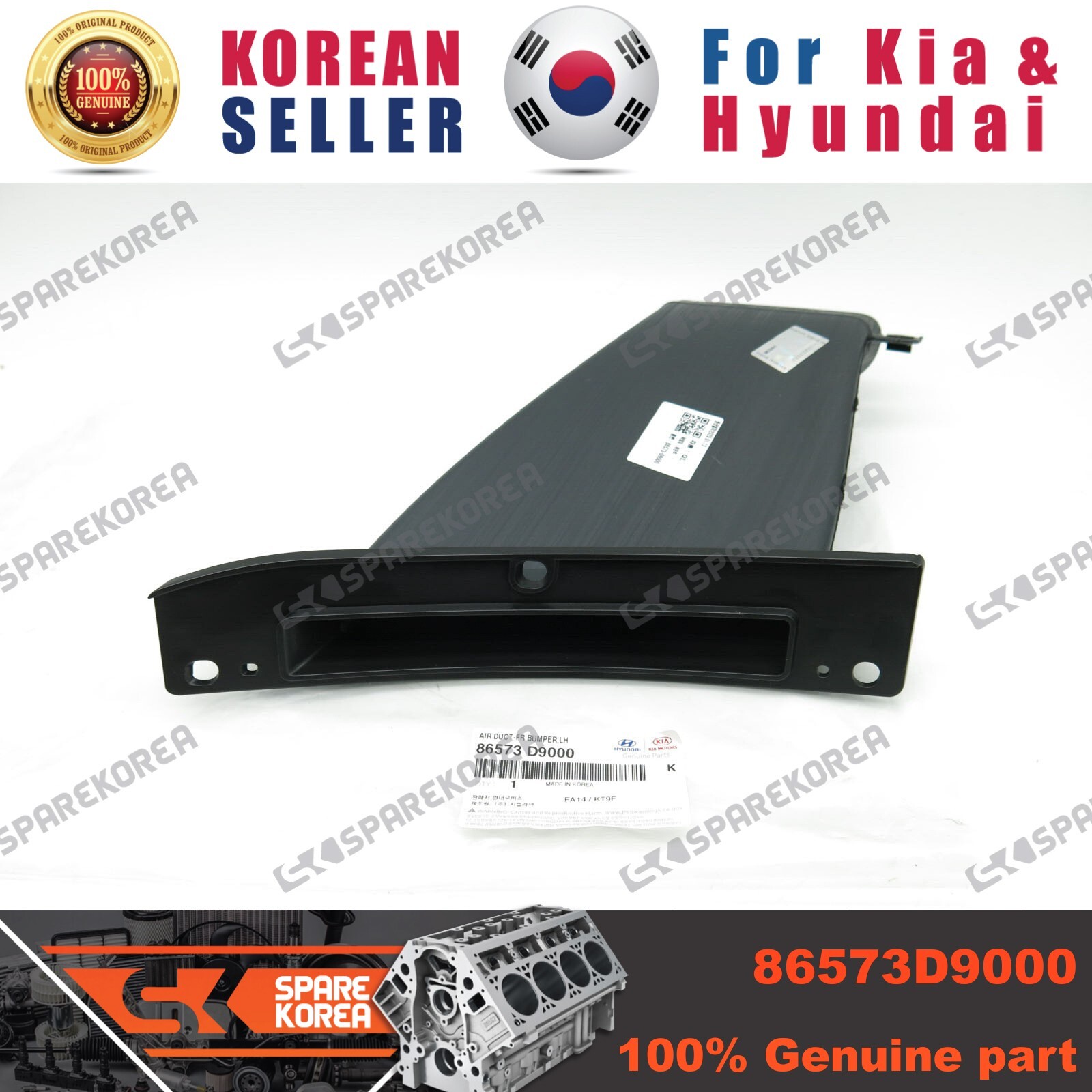 Genuine/OEM 86573D9000 AIR DUCT-FR BUMPER,LH for Kia Stonic 17 | eBay