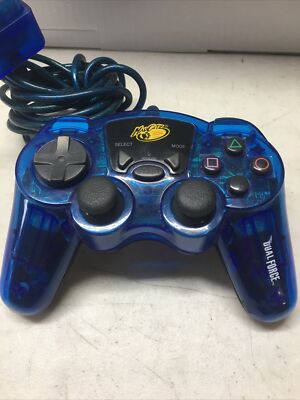 2003 Mad Catz Dual Force 2 Controller Sony PlayStation PS2 Clear Blue ...