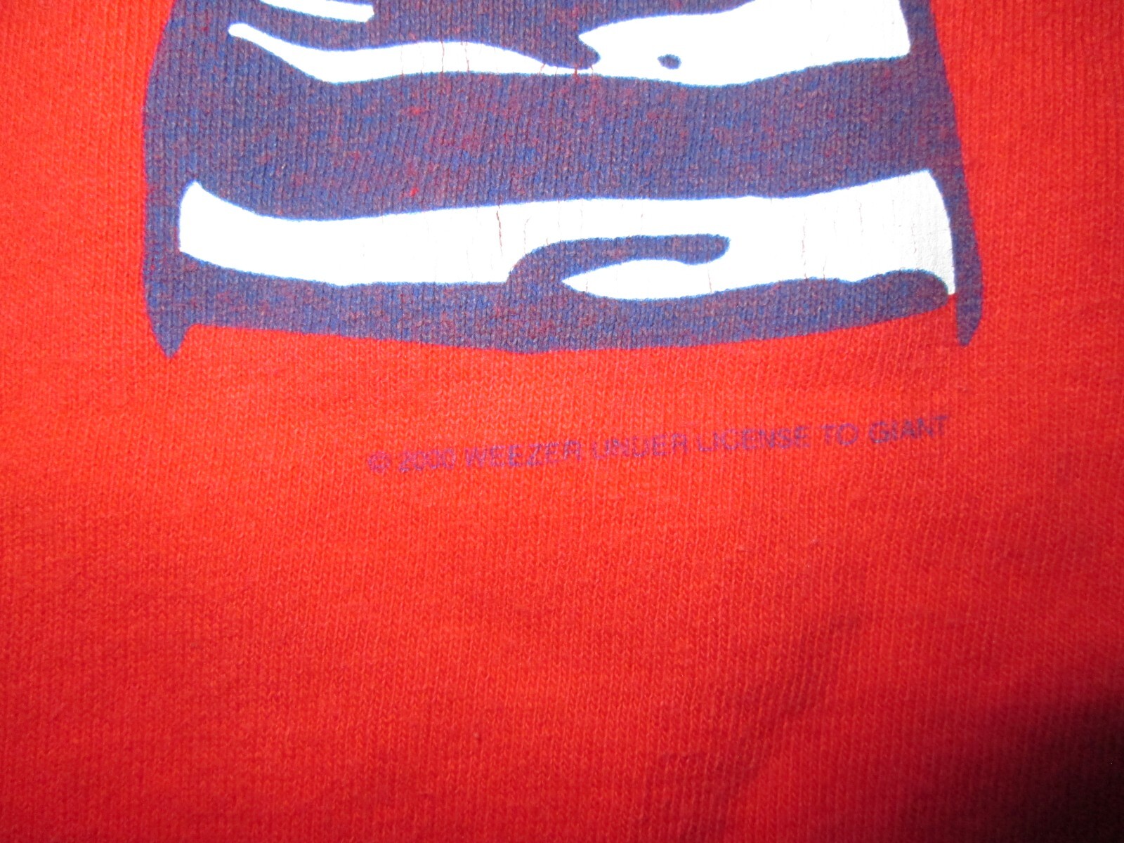 GIANT TAG Vtg Y2K 2000 Weezer Red album cartoon T shi… - Gem