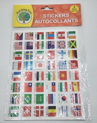 Teaching Tree Two (2) Pack Factory Sealed Stickers. Learn Nations and ...