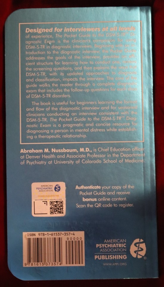 The Pocket Guide to the DSM-5-TR Diagnostic Exam by Abraham M. Nussbaum ...