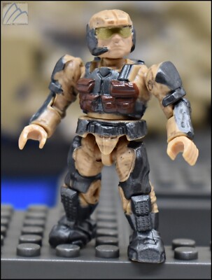 HALO MEGA BLOKS UNSC DESERT TAN ARMOR MARINE W/ BACKPACK MINI FIGURE ...