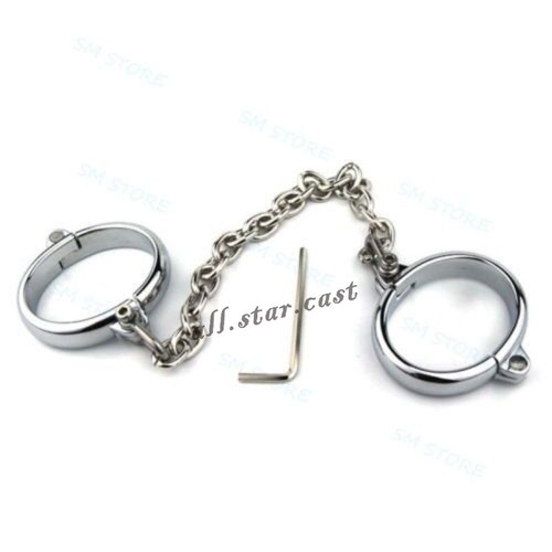 Stainless Steel Metal Handcuffs Anklets Cuff Restraint Fetter Lock ...
