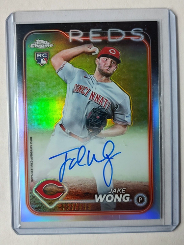 2024 TOPPS CHROME REFRACTOR JAKE WONG AUTO 453/499 BASEBALL CARD #RA ...