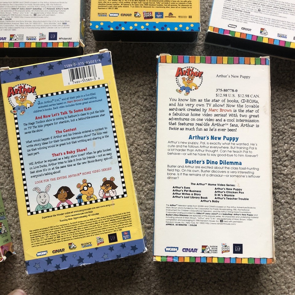 Arthur VHS Lot 11 Videos PBS Show Kids Animated Family Marc Brown DW ...