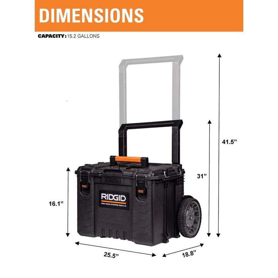 Pro Gear System Gen 2.0 Stackable 25 in All Terrain Rolling Tool Box with 9 in. | eBay