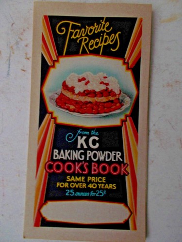 Vintage KC BAKING POWDER COOK'S BOOK ADVERTISING BOOKLET BROCHURE | eBay