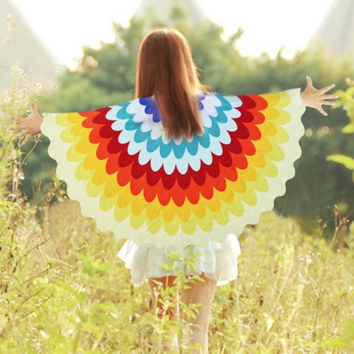 Kids Cloak Wing Cloak Girls Boys Colorful Wing Mask Costume Set ...