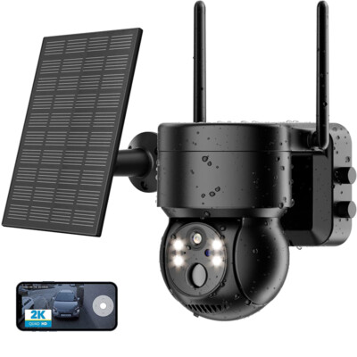 ICSEE 1080P PTZ Solar Security Camera Outdoor 360° Wireless WiFi Solar ...