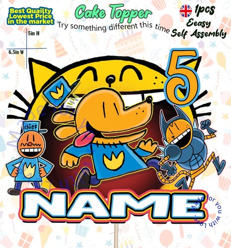 DOGMAN PERSONALISED Cake BIRTHDAY Topper Inspired ANY NAME & AGE PETEY ...
