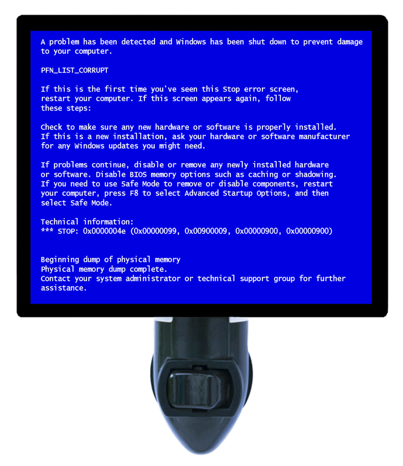 Tech Decorative Photo Night Light, Blue Screen of Death, Computer Crash ...