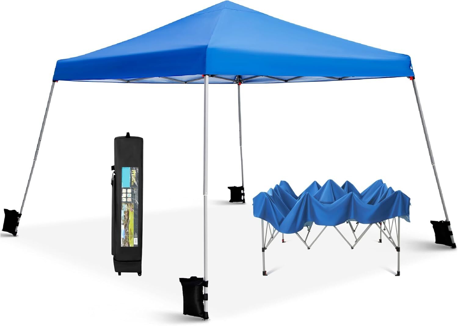 Instant Shelter Canopy,Angled Leg 12'x12' UV Block Sun Shade Canopy ...