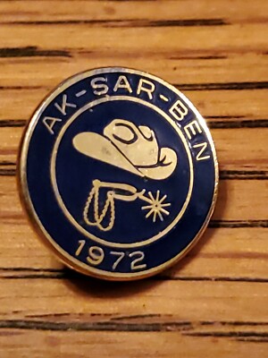 1972 Aksarben Ak-Sar-Ben Membership Lapel Pin Omaha Nebraska Horse ...