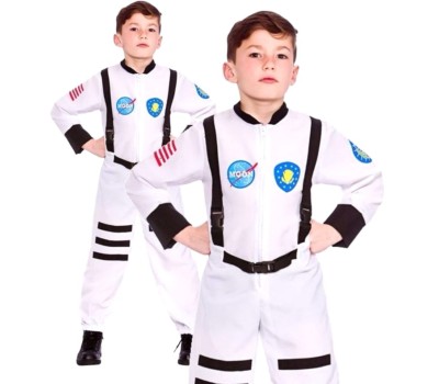 Boys Girls MOON MISSION ASTRONAUT Fancy Dress NASA Space Kids Costume ...