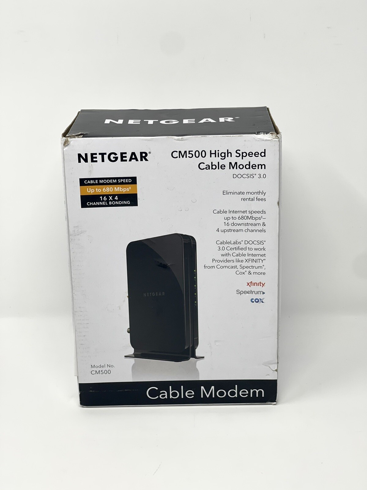 NETGEAR CM500 DOCSIS 3.0 Cable Modem - 680Mbps - Open Box, Unused ...