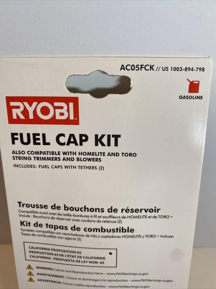 Ryobi Fuel Cap Kit Also Fits Homelite And Toro String Trimmers And ...
