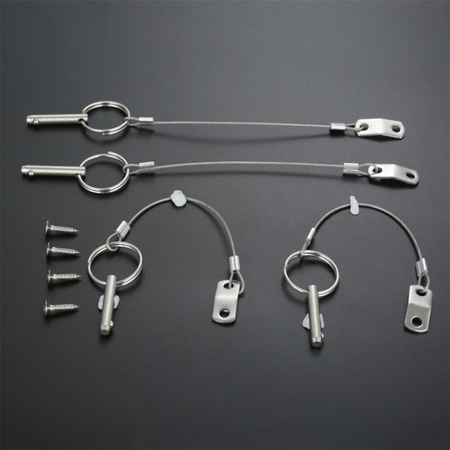 4x Boat Yacht Stainless Steel Quick Release Ball Pin Lanyard Bimini Top ...