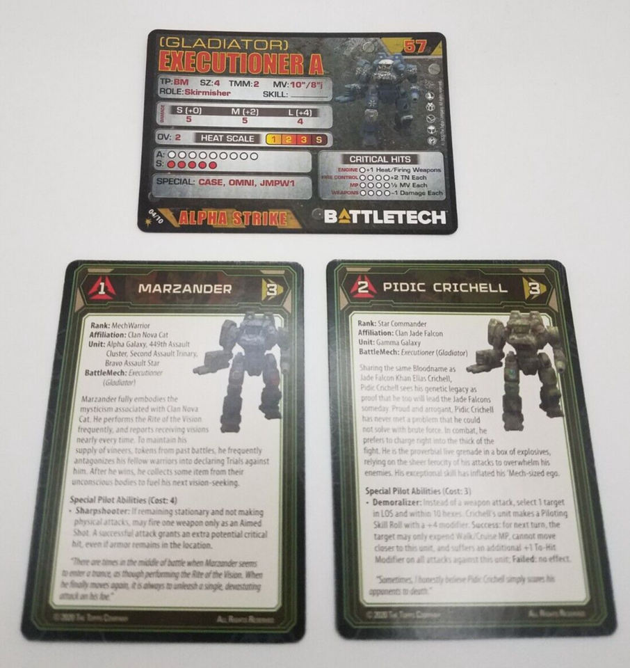 Battletech Clan Invasion - Executioner (Gladiator) *Mech & Cards* | eBay