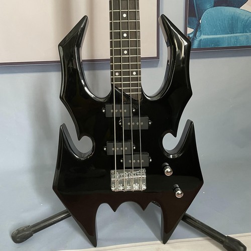 Factory Black Spider Shape 4 String Electric Guitar Basswood Body Maple ...