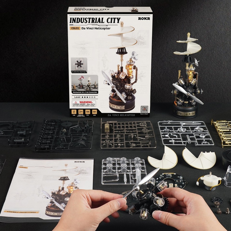 ROKR DIY Metal Mechanical 3D Puzzle Industrial City Model Kit Toy Xmas ...