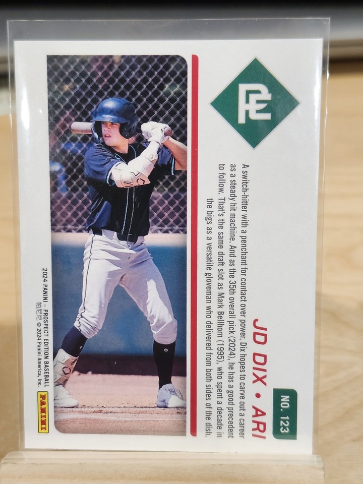 2024 Panini Prospect Edition Baseball Ticket #123 JD Dix, Arizona ...