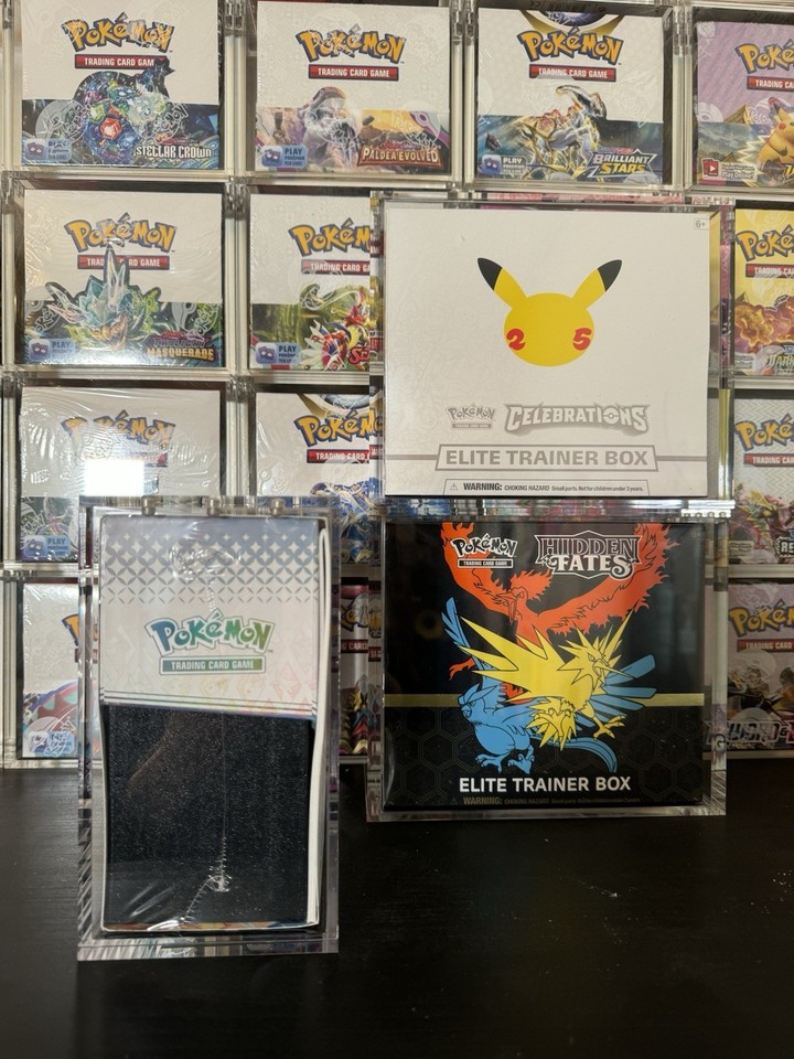 Pokemon ETB Display Case Acrylic Magnetic Protective ELITE TRAINER BOX ...