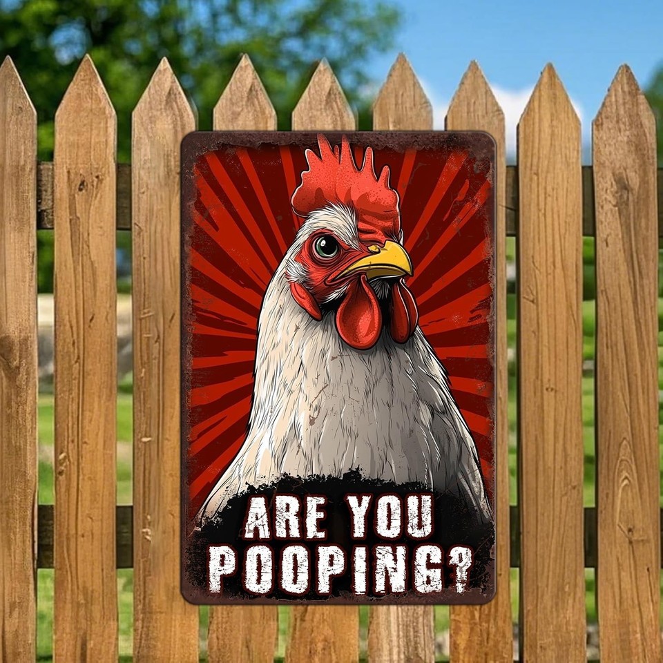 Funny Chicken Signs Farmhouse Chicken Coop Fresh Eggs Aluminium Tin ...