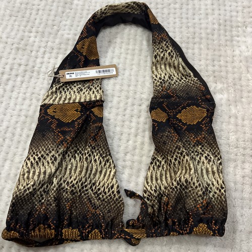 Skims Recycled Swim Cut Out Ruched Halter Triangle Top Size 2x Desert ...