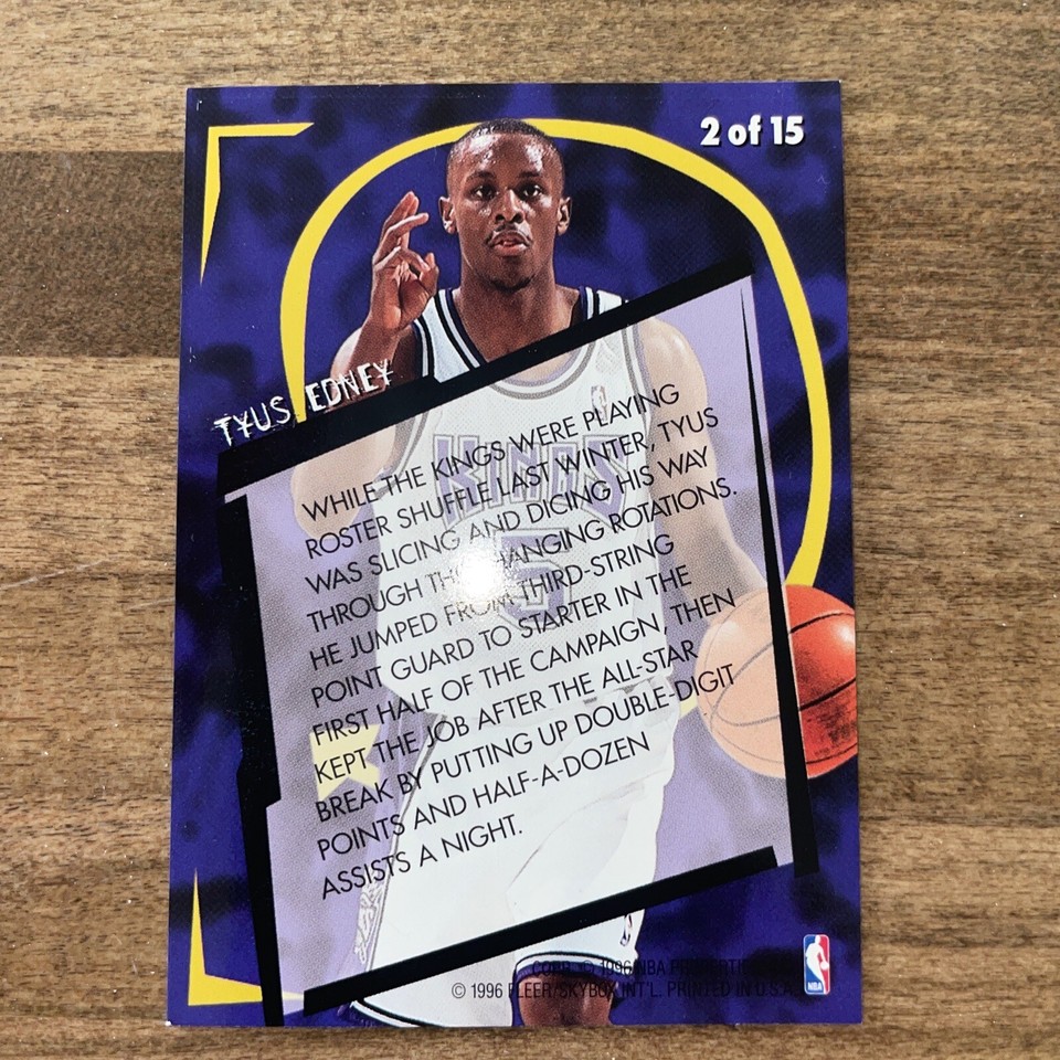 1996-97 Fleer Rookie Rewind Tyus Edney Sacramento Kings | eBay