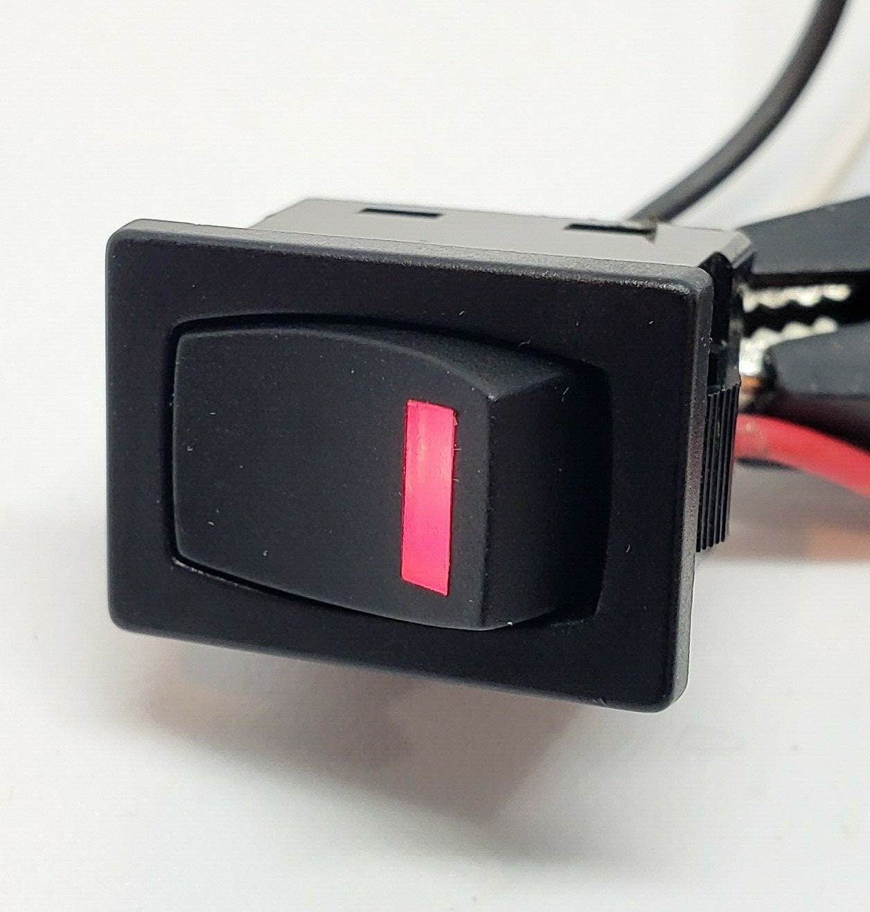 Light Country Black SPST Lit Red Mini Snap-In Rocker Switch, 6A 250VAC ...