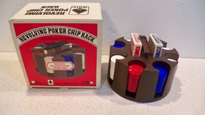 Hoyle Poker Chip Set, Revolving Carousel Poker Chip Rack, Vintage ...