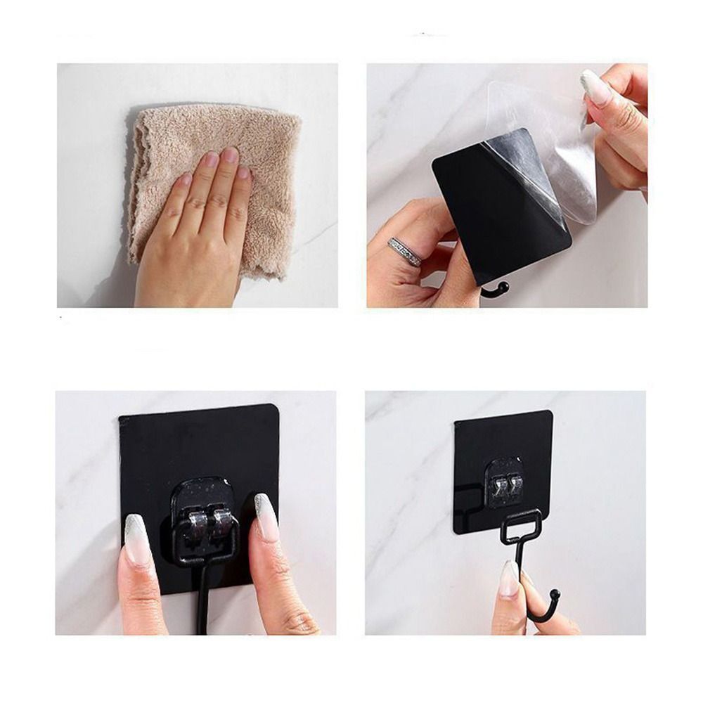 2Pcs Self Adhesive Strong Adhesive Hooks Nail-Free Coat Hangers Wall ...