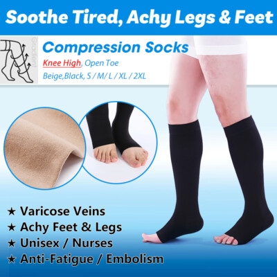 Men Women Compression Socks Support Hose Varicose Veins Edema Gradient ...