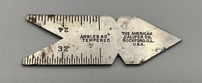 Vtg American Caliper Co. Tempered 60 Degree Fishtail Machinist Center ...