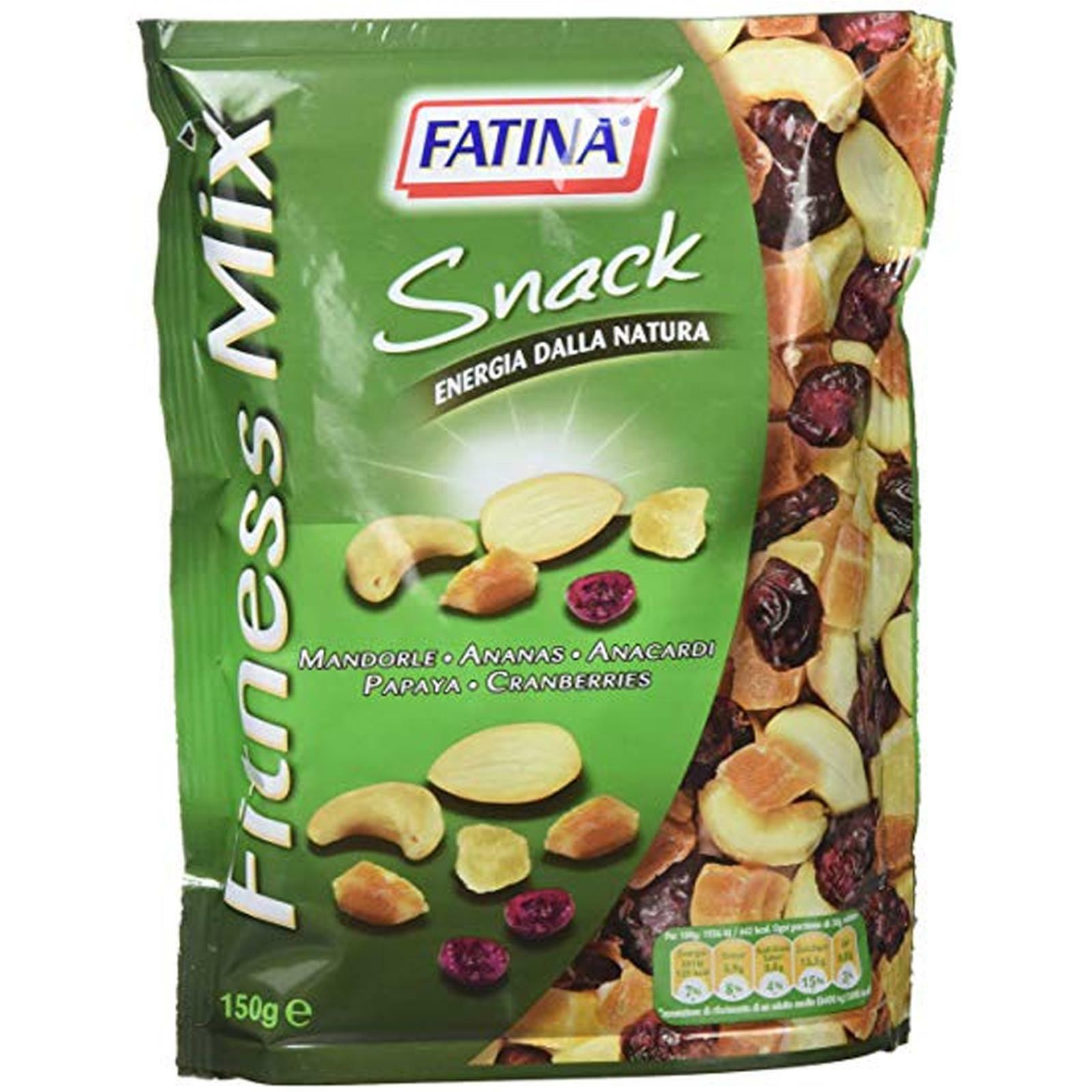 SNACK FITNESS MIX FATINA MIX FRUTTA SECCA MANDORLE ANANAS PAPAYA ...