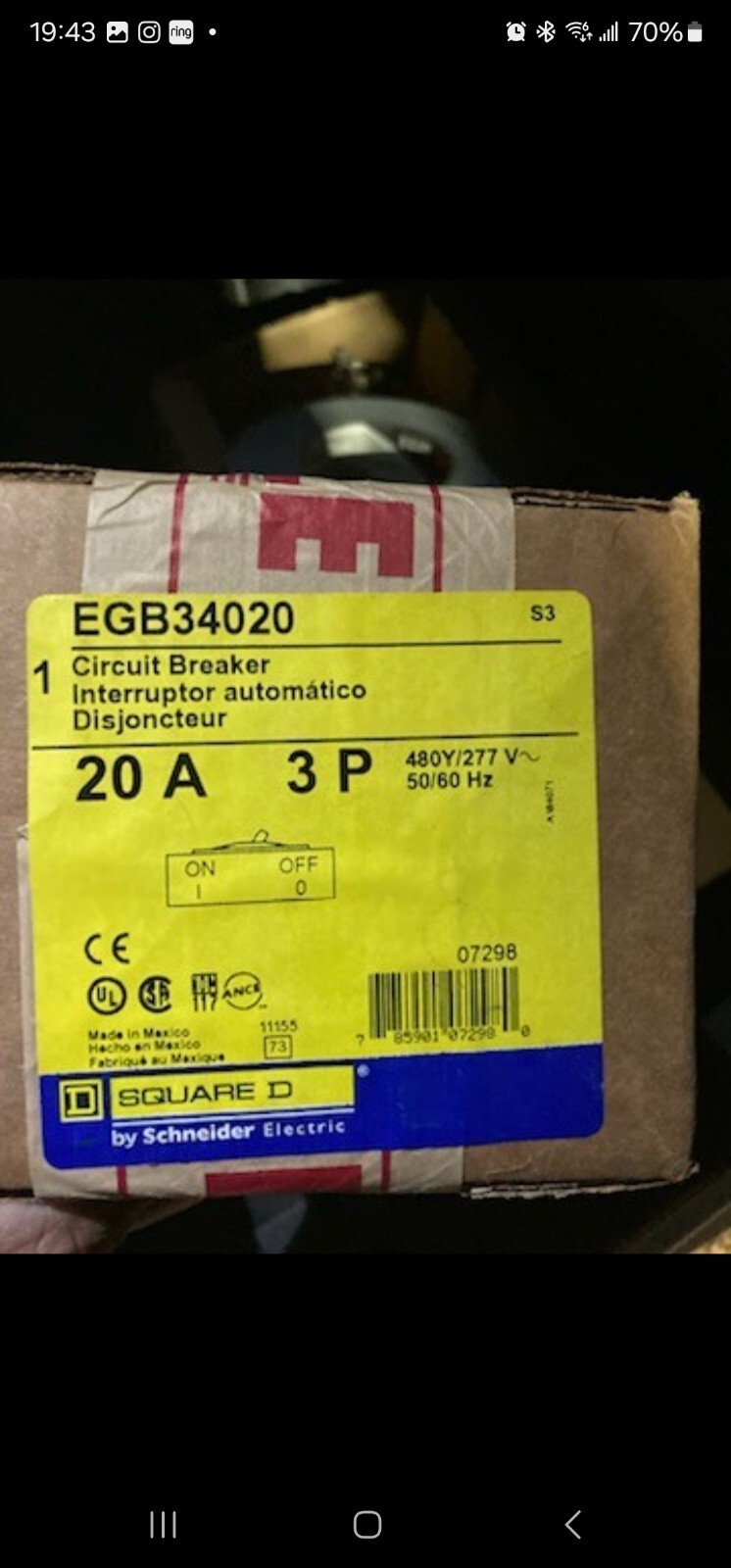 Square D EDB34020 20A 3 Poles Bolt On Circuit Breaker 785901875246| eBay