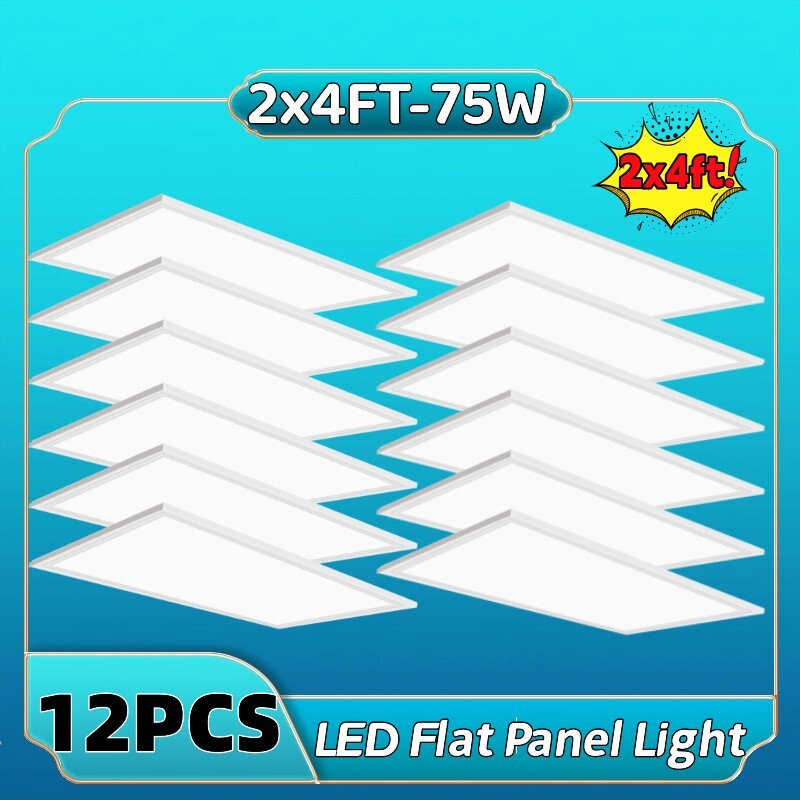 2x4 LED Ceiling Light,75 Watt Flat Ultra-Slim Dimmable Edge Lit LED ...